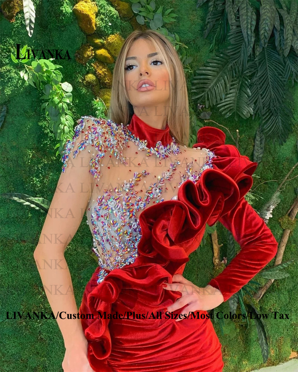 فساتين لحضور الحفلات الموسيقية المسائية ذات الشق العالي والكشكشة ...