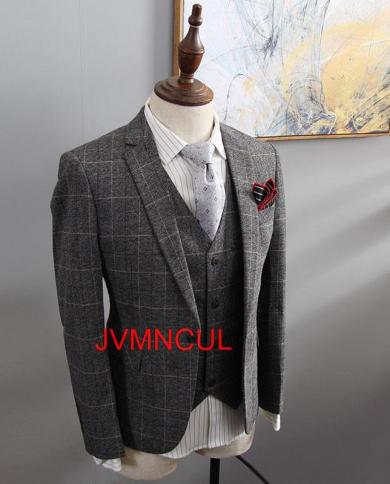 English Business Suits British Style Men's 3 Piece Suit Business